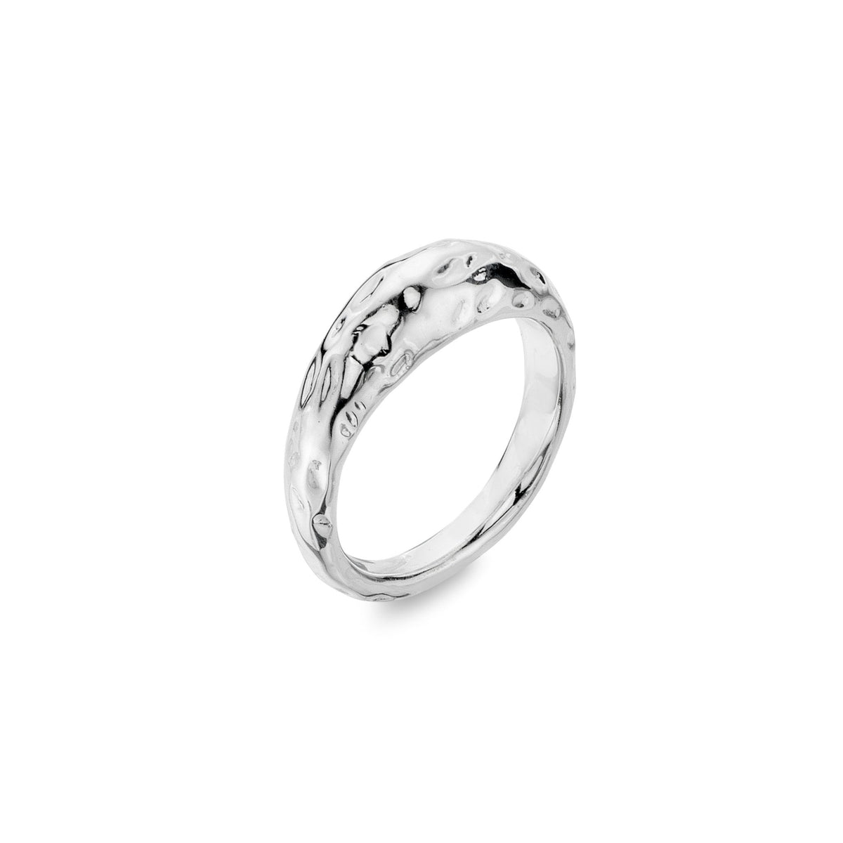 Hammered Silver Ring - Chunky Dome Design