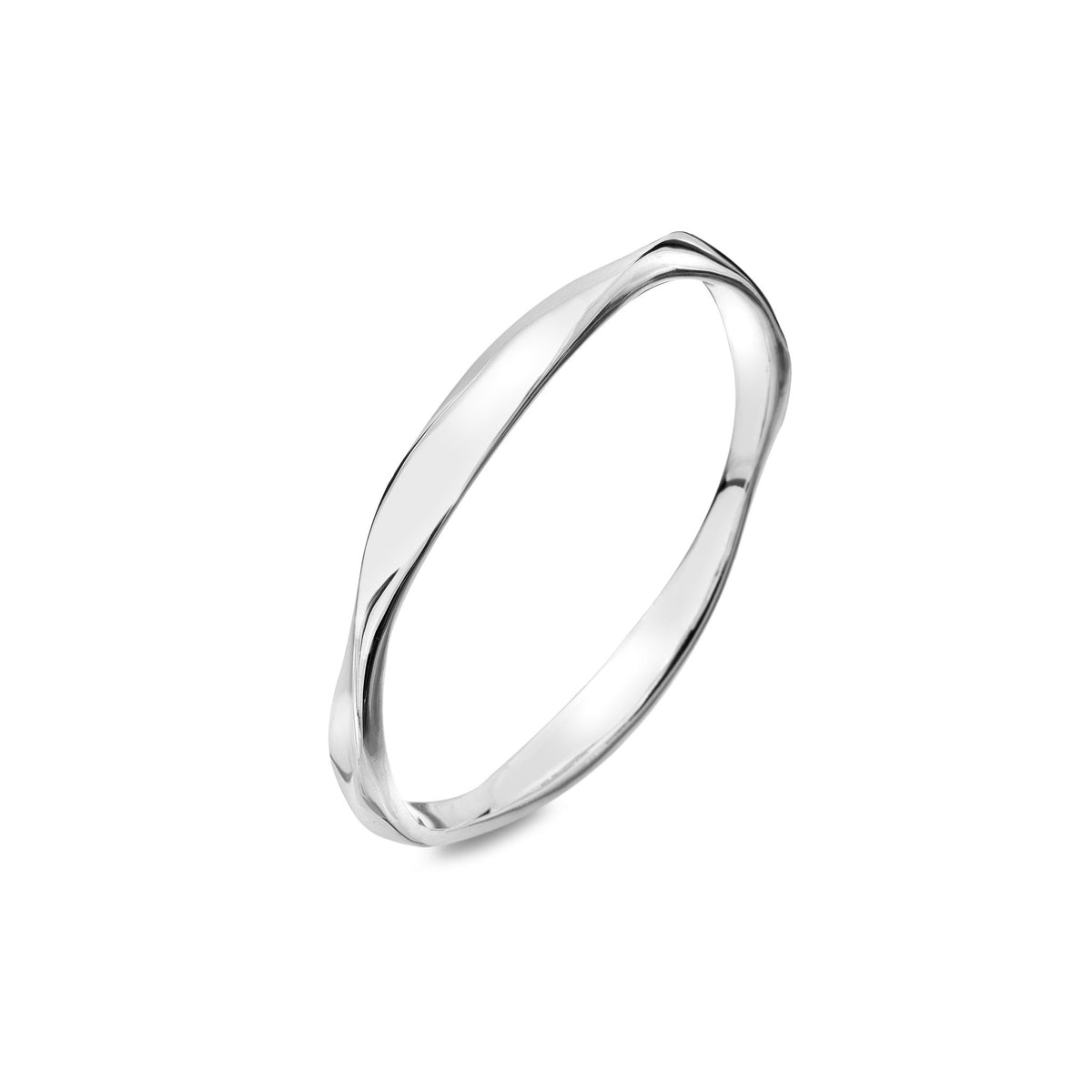 Silver Wavy Twist Bangle